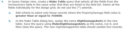Solved In Query Design View Create A Make Table Query That Chegg