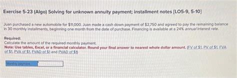 Solved Exercise 5 23 Algo Solving For Unknown Annuity Chegg