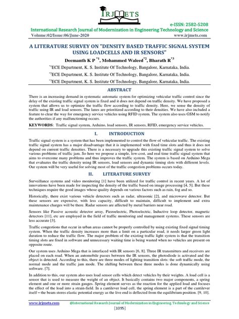 A Literature Survey On Density Based Traffic Signal System Using