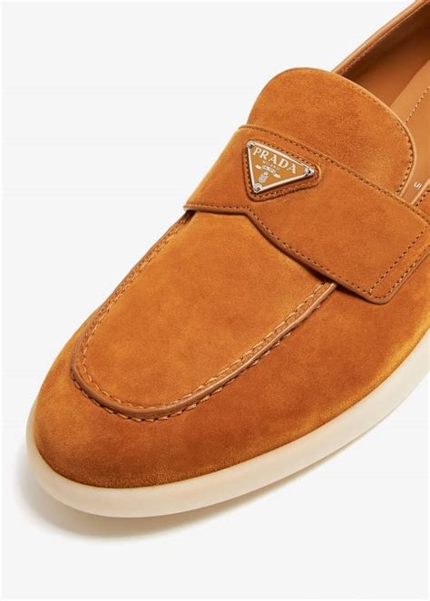 Prada Suede Loafers For Men Brown In Uae Level Shoes