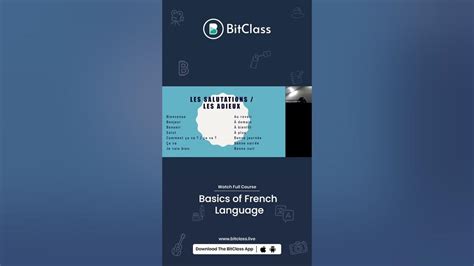 Basics Of French Language L Bitclass Quickbits 🚀 Join For Free Youtube