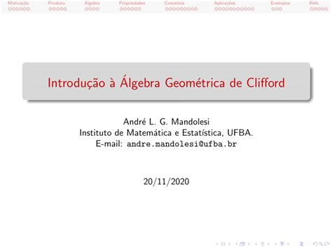 PDF Introdução à Álgebra Geométrica de Clifford