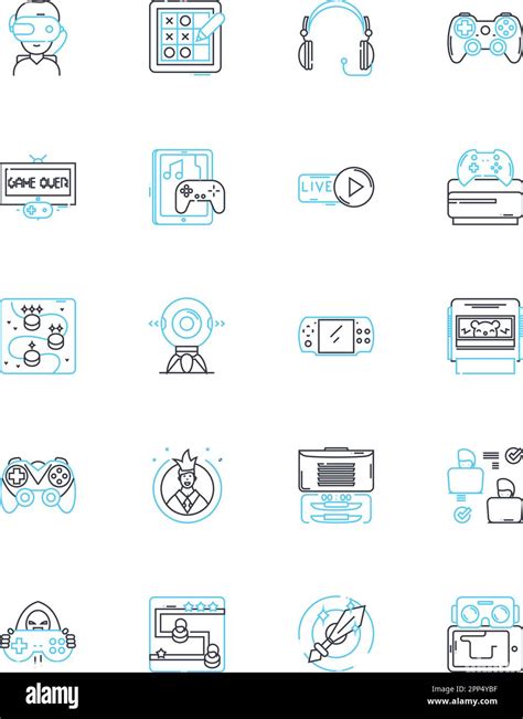 search engine optimization seo linear icons set keywords backlinks