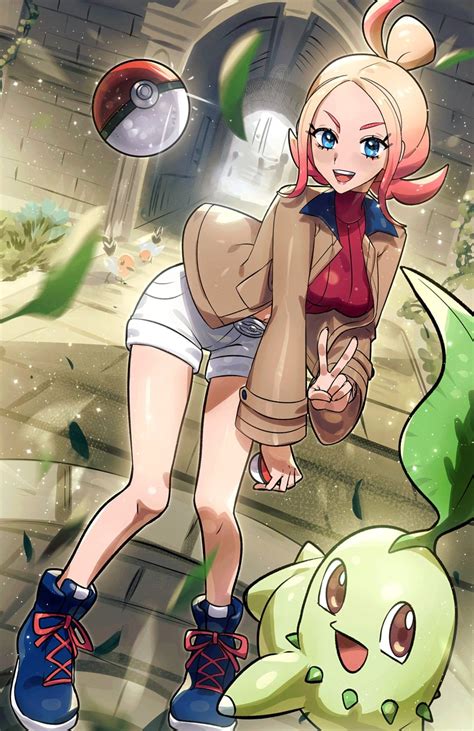 Chikorita And Taunie Pokemon And More Drawn By Ryairyai Danbooru