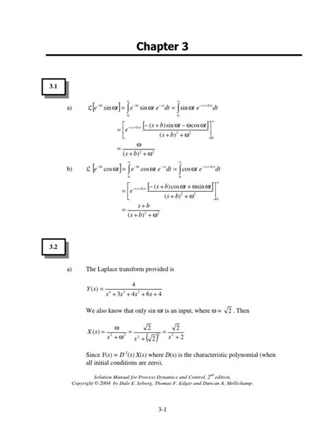 Ch3 Process Dynamics And Control Solutio Pdf Mathematical Objects