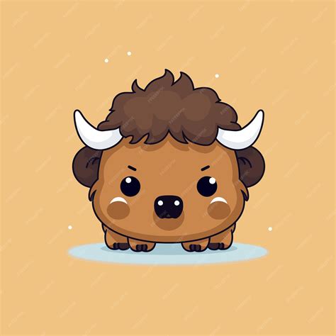 Premium Vector Cute Kawaii Buffalo Chibi Mascot Vector Cartoon Style