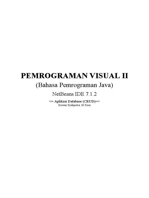 Aplikasi Database Crud Java Pdf Pdf