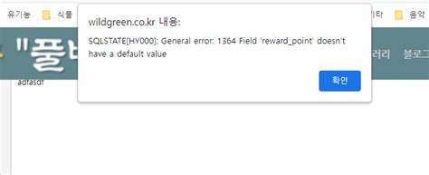 Sqlstate Hy000 General Error 1364 Field Rewardpoint Does 질답