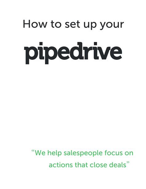 PDF How To Set Up Your Pipedrive Master Sales CRM On Why Adding More Pipelines Might