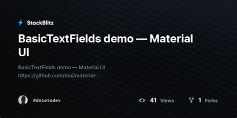 BasicTextFields Demo Material UI StackBlitz