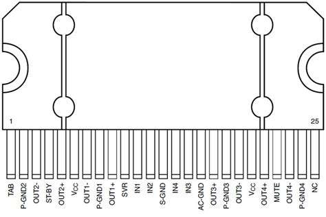 Tda7388 Amplifier Pinout Datasheet Equivalents Circuit 45 Off