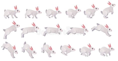 Rabbit Animation Bunny Jump Or Animated Running Motion Cycle For 2d