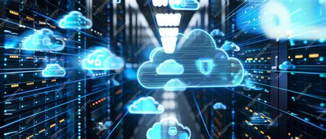 Premium Photo A Cloud Computing Setup Shows Interconnected Virtual Machines And Data Storage