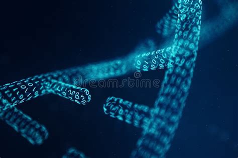 Digital Dna Molecule Structure Concept Binary Code Human Genome Dna