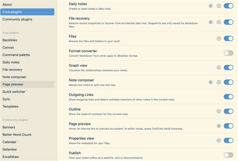 Properties Core Plugin Not Appearing In Settings Core Plugins Sidebar Section Help