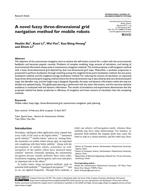 Pdf A Novel Fuzzy Three Dimensional Grid Navigation Method For Mobile Robots