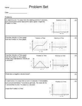 Graphing Position Velocity Problem Set By Ms Gallegos Fun Physics