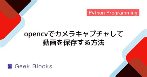 Python opencvで再生中の動画を一時停止する方法 GeekBlocks