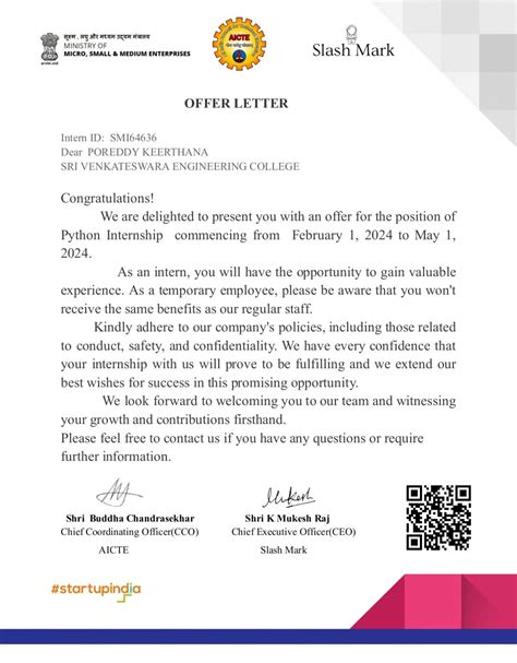 Poreddy Keerthana Reddy On Linkedin Slash Aicteinternship