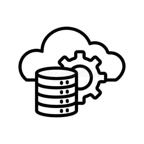 Cloud Data Settings Icon Set Digital Storage Illustrations For Technology And Computing Stock
