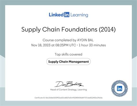 Aydin Bal On Linkedin Certificate Of Completion