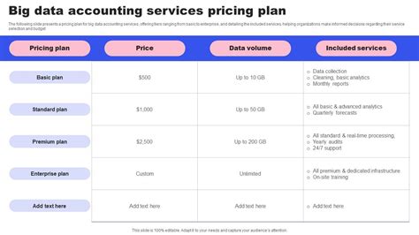 Big Data Accounting Services Pricing Plan Ppt Powerpoint
