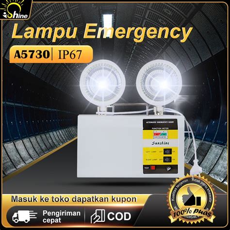 Lampu Emergency 8000mah Lampu Darurat Dengan Dua Kepala Yang Dapat Diisi Ulang Lampu Emergency