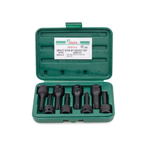 Комплект ударных торцевых головок-бит TORX (Т30-Т70; 1/2"; 8 шт.) Hans ...