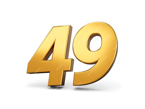 Premium Photo Gold Number 49 Forty Nine Isolated White Background Shiny 3d Number 49 Made Of