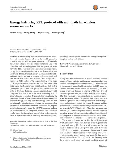 Wang 2017 Pdf Routing Wireless Sensor Network
