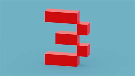 3d Voxel Number 3 Turbosquid 1982856