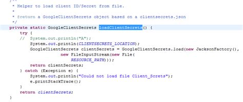 Java Could Not Load File Could Not Load Clientsecretsjson Stack