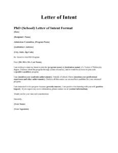 Letter Of Recommendation For PhD Program Template