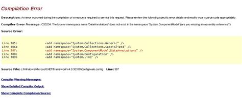 The Type Or Namespace Name Dataannotations Does Not Exist In The Namespace System