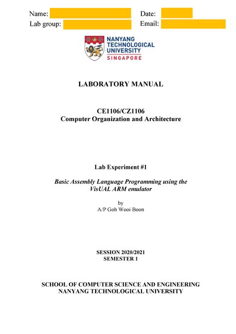 Lab Manual Expt 1 Form Laboratory Manual Ce1 1 06cz1 106 Computer