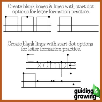 HWT Dots Trace 2Lines Font Handwriting Without Tears Style Letter Formation Font