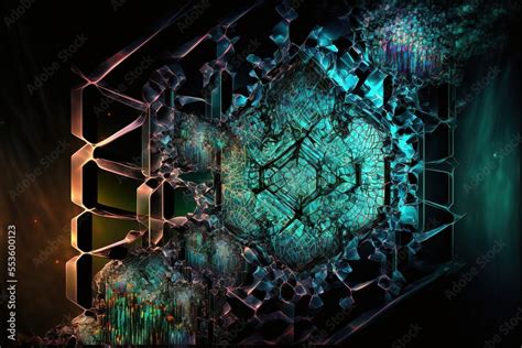 Generative Ai Generative Ai Abstract Background Matrix Neuronal Connections Stock