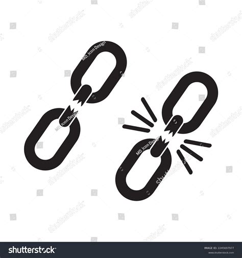 Broken Chain Link Vector Icon Wreck Stock Vector Royalty Free 2245697977 Shutterstock