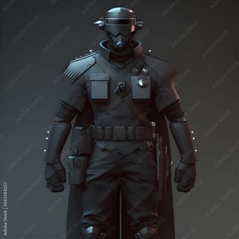 Futuristic Male Police Officer Futuristic Outfit Character Design Concept Simple Blender Simple
