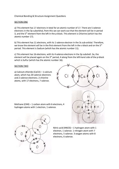 Unit 13 Worksheet Chemical Bonding And Structure Chemical Bonding