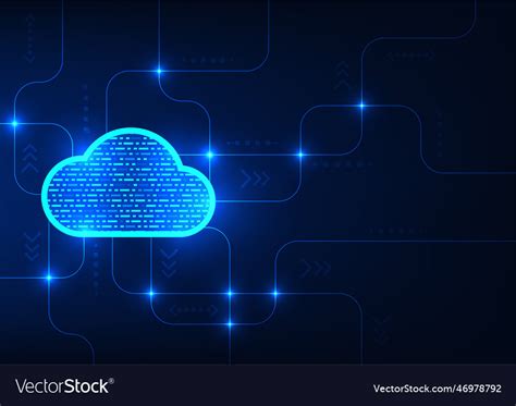 Cloud Technology For Safe And Secure Data Storage Vector Image