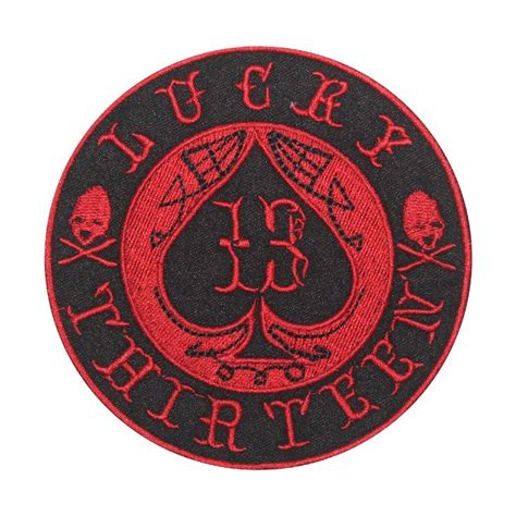Lucky 13 Circle Movie Patch Iron On Sew On Embroidered Patch