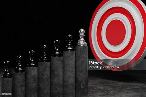 리더십과 성장 개념 체스의 빨간 폰 검은 폰의 군중에서 눈에 띄는 오른쪽에 빈 복사 공간이 있는 검은색 배경에 3d 렌더링 3차원 형태에 대한 스톡 사진 및 기타 이미지