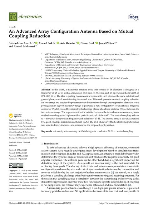 Pdf An Advanced Array Configuration Antenna Based On Mutual Coupling