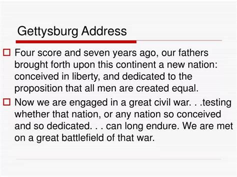 PPT Gettysburg Address PowerPoint Presentation Free Download ID 144435