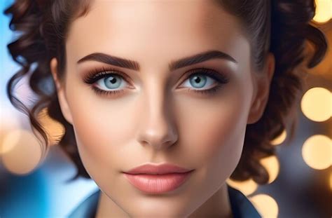 Premium Photo Closeup Of A Beautiful Woman She Smiles Contentedly