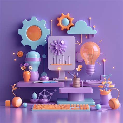 Premium Photo A Isometric Computer 3d Design