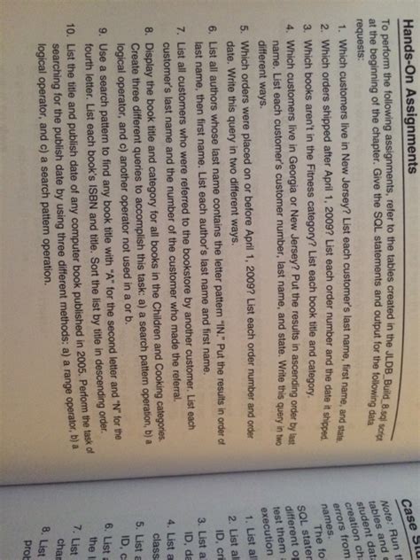 To Perform The Following Assignments Refer To The