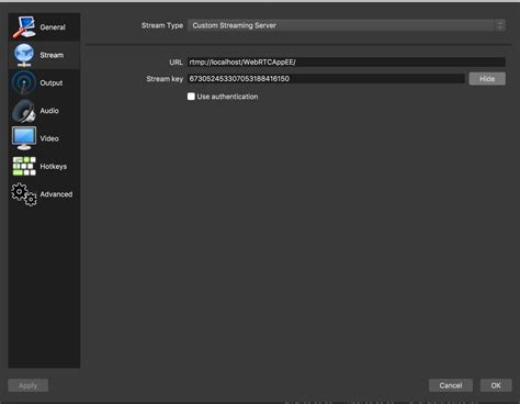 WebRTC Replay From OBS Hosted RTMP Stream Ant Media Server