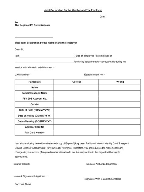 Pf Joint Declaration Form Pdf
